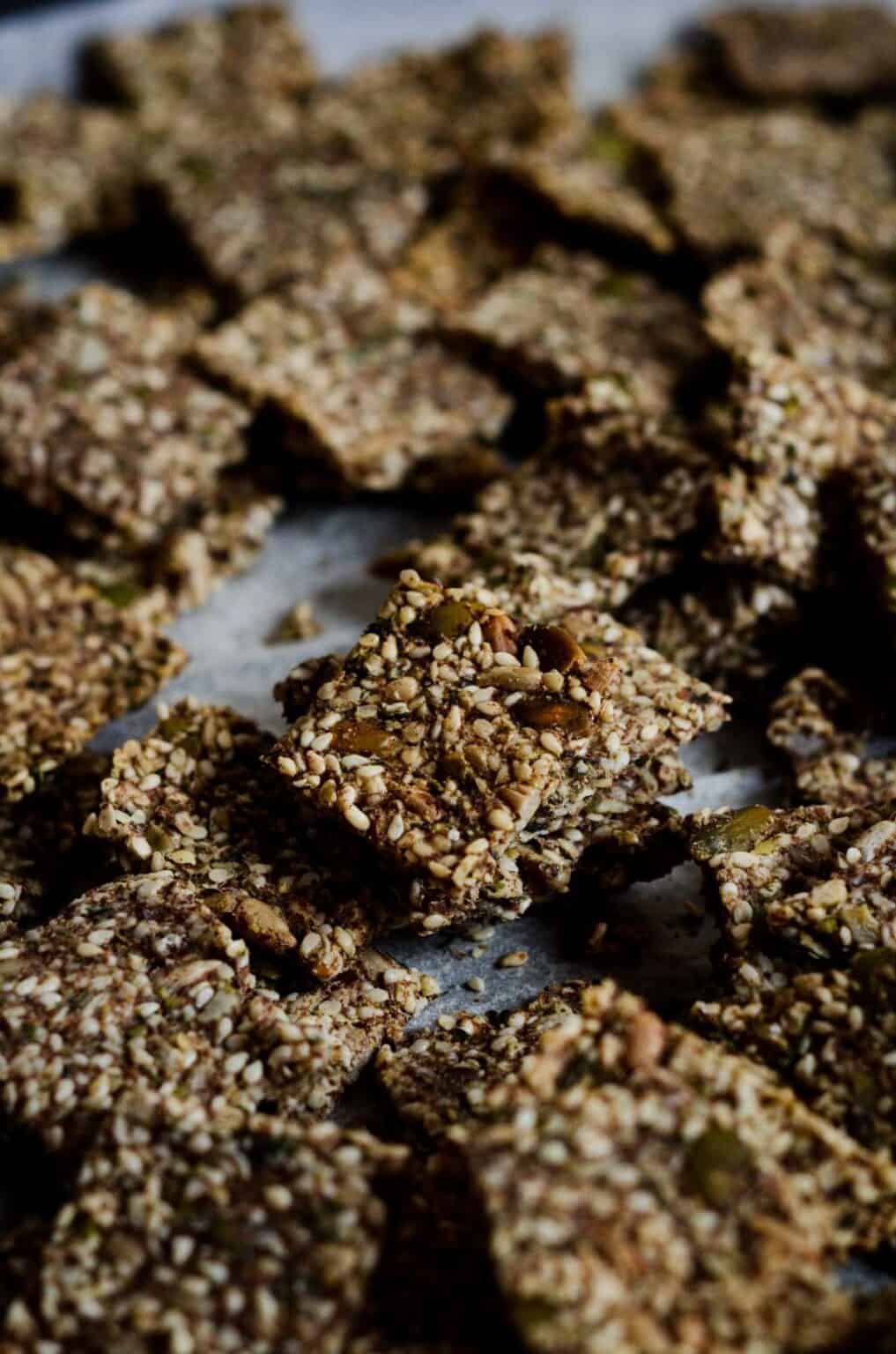 Super Easy Multi Seed Crackers - Beside the Mountain