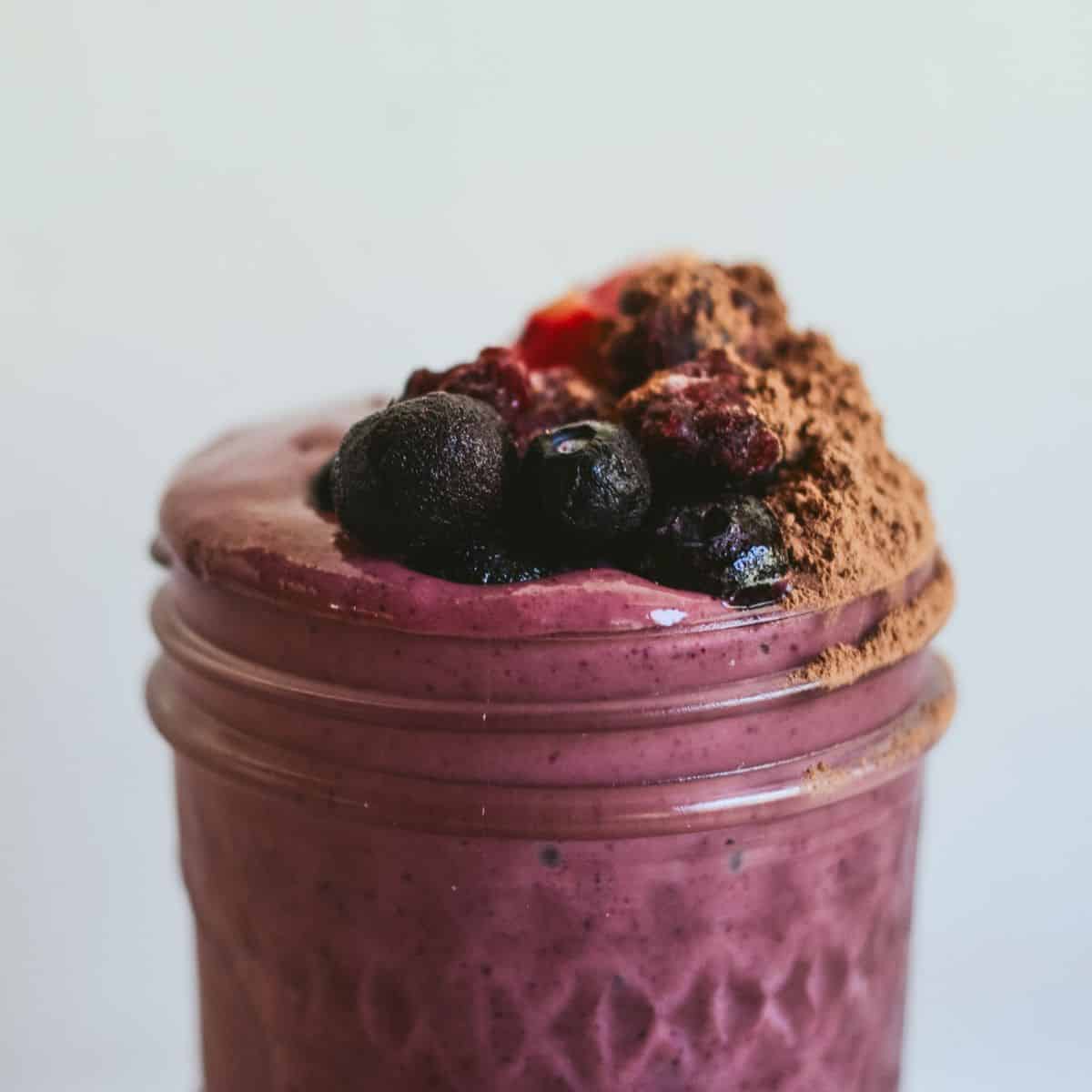 Chocolate Berry Protein Smoothie - Beside the Mountain