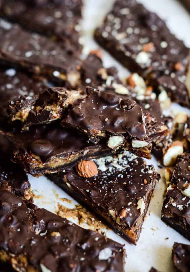 Super Easy Dark Chocolate Date Bark Recipe - Beside the Mountain