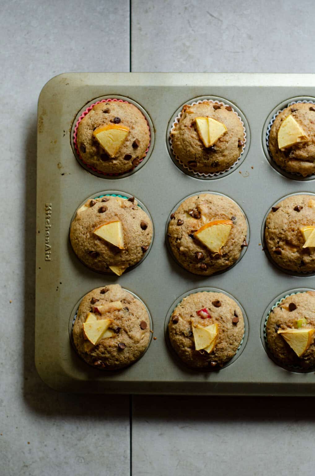 Apple Chocolate Chip Muffins - Beside the Mountain