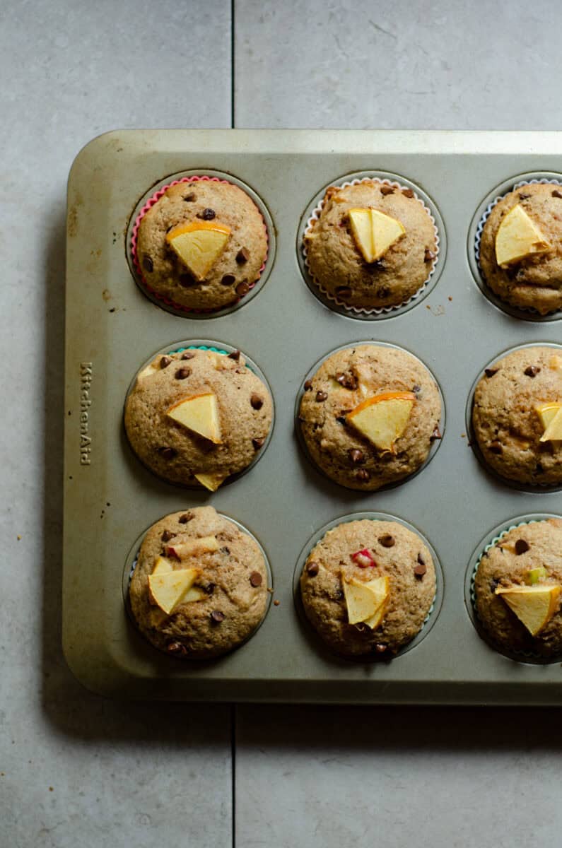 Apple Chocolate Chip Muffins - Beside the Mountain