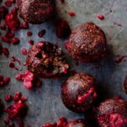 Raspberry Protein Balls - Beside the Mountain